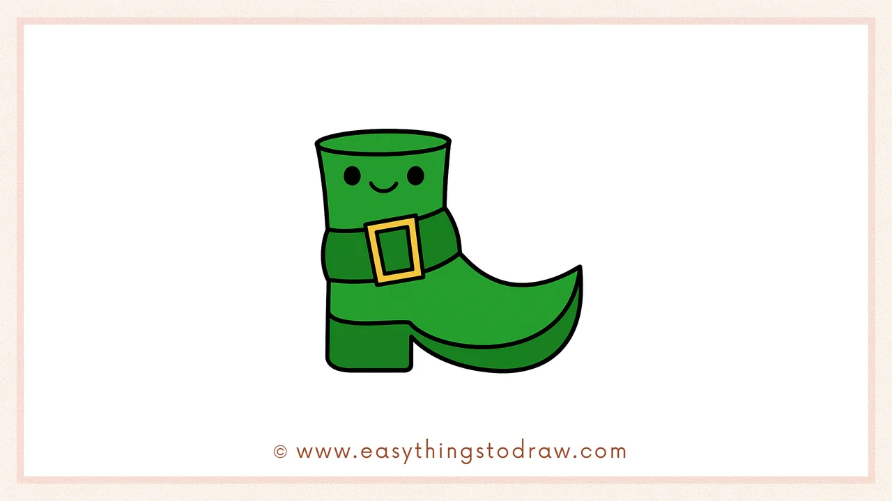How to Draw a Lucky Leprechaun Boot Step by Step – Kid-Friendly Drawing ...
